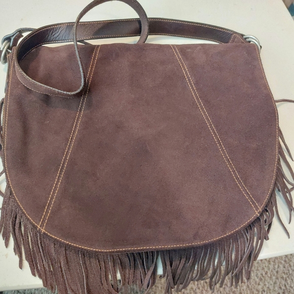 Polo Ralph Lauren | Bags | Vintage Fringed Brown Suede Saddlebag ...